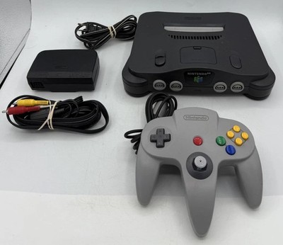 Nintendo 64 N64 Home Console - Black - W/ Controller & Cords - TESTED ...