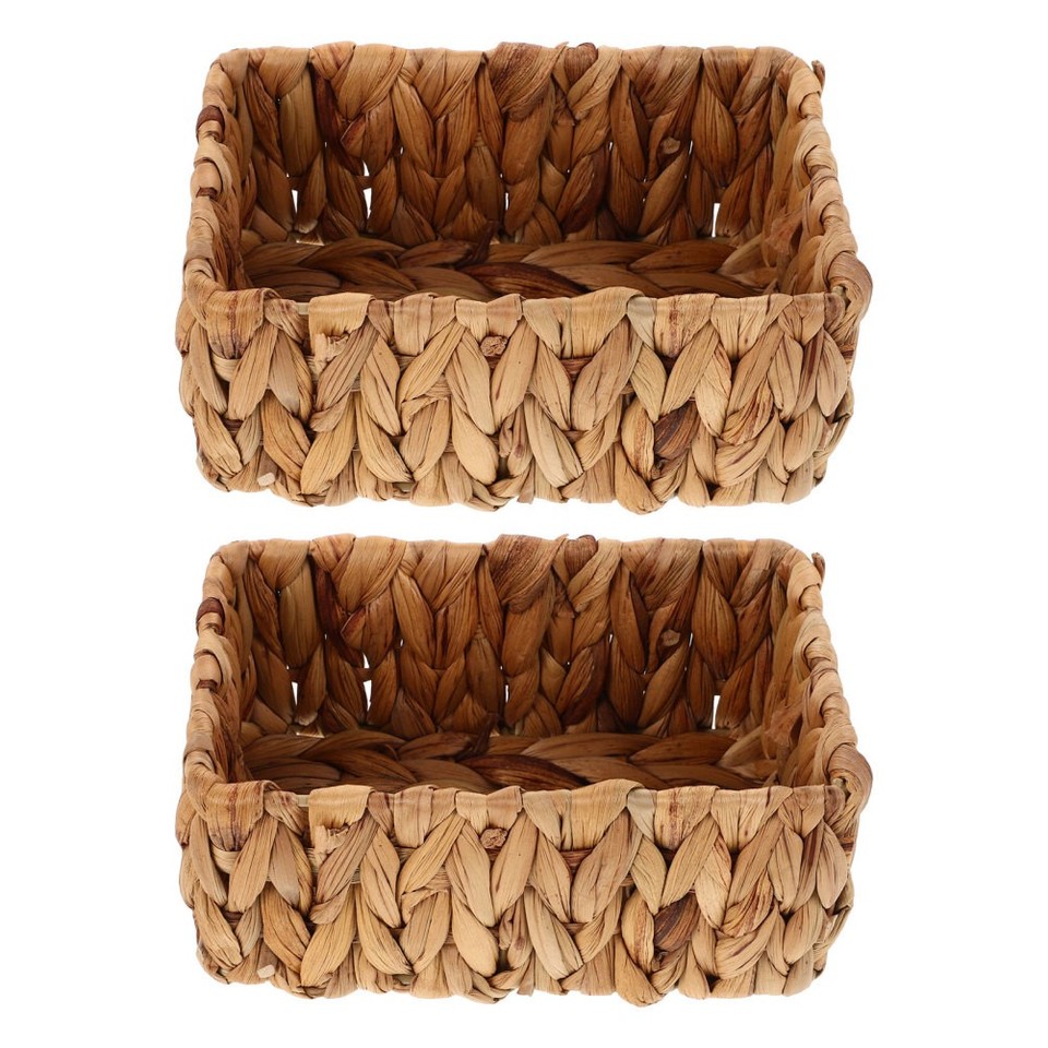 2 Pcs Woven Basket Countertop Rectangular Organizer | eBay UK