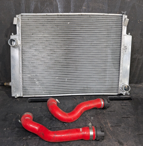 99-02 BMW Z3 2.8 3.0 M52 Performance Aluminum Radiator Silver w Lines ...
