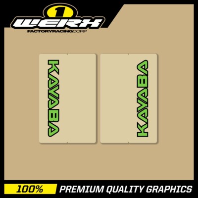 KAYABA EVO-MX FACTORY REPLICA UPPER FORK DECALS - CLEAR GREEN BLACK ...