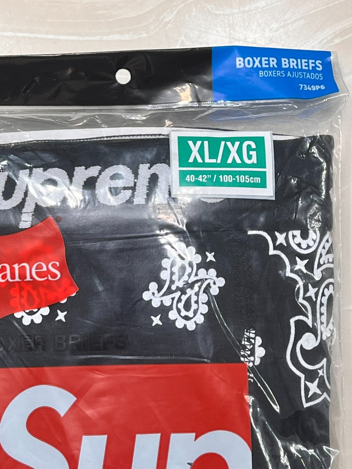 NEW SUPREME x Hanes Bandana Boxer Briefs (2 Pack) Paisley Black XL FW22 ...