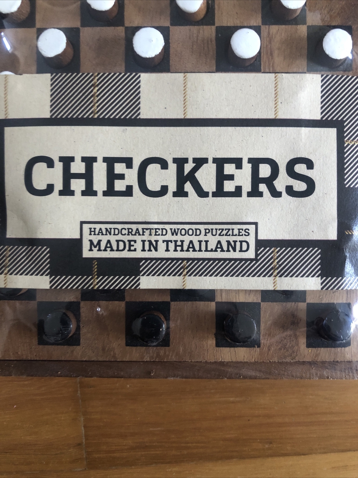 WOODEN Handcrafted Checkers Made In Thailand NEW | eBay