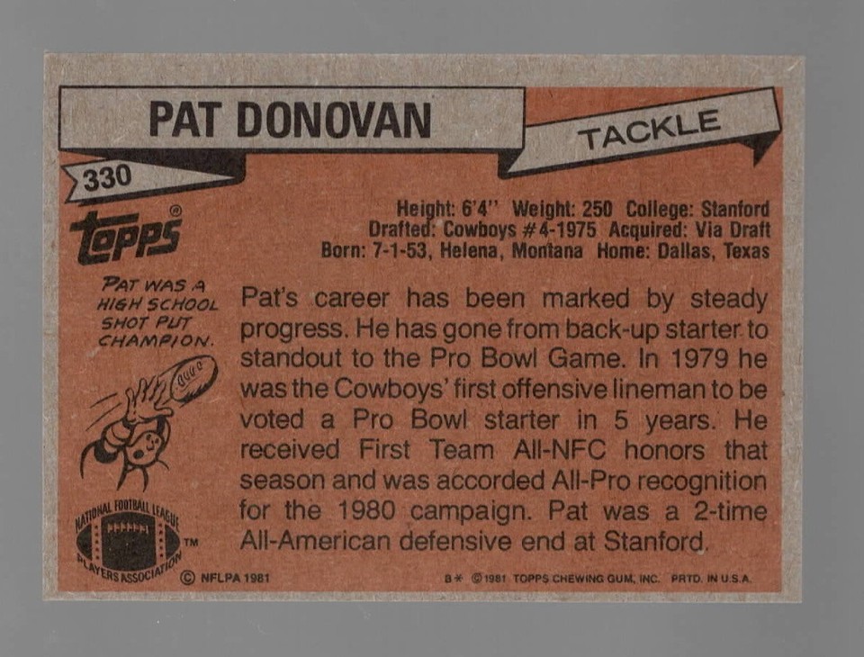 1981 Topps #330 Pat Donovan NM/Mint | eBay