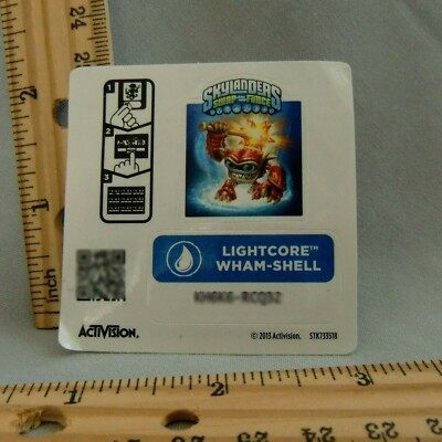 Skylanders Sticker Code Only LIGHTCORE WHAM-SHELL Activision Swap Force ...