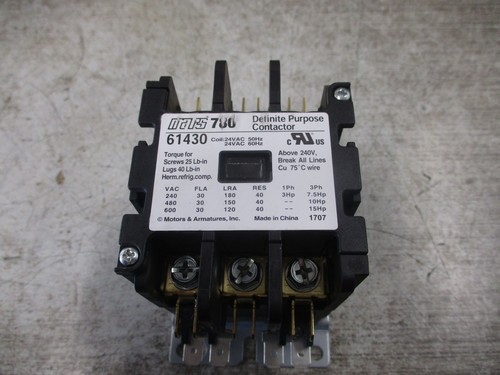 Mars 780 Definite Purpose Contactor 61430 24V Coil 30A 3P New Surplus ...