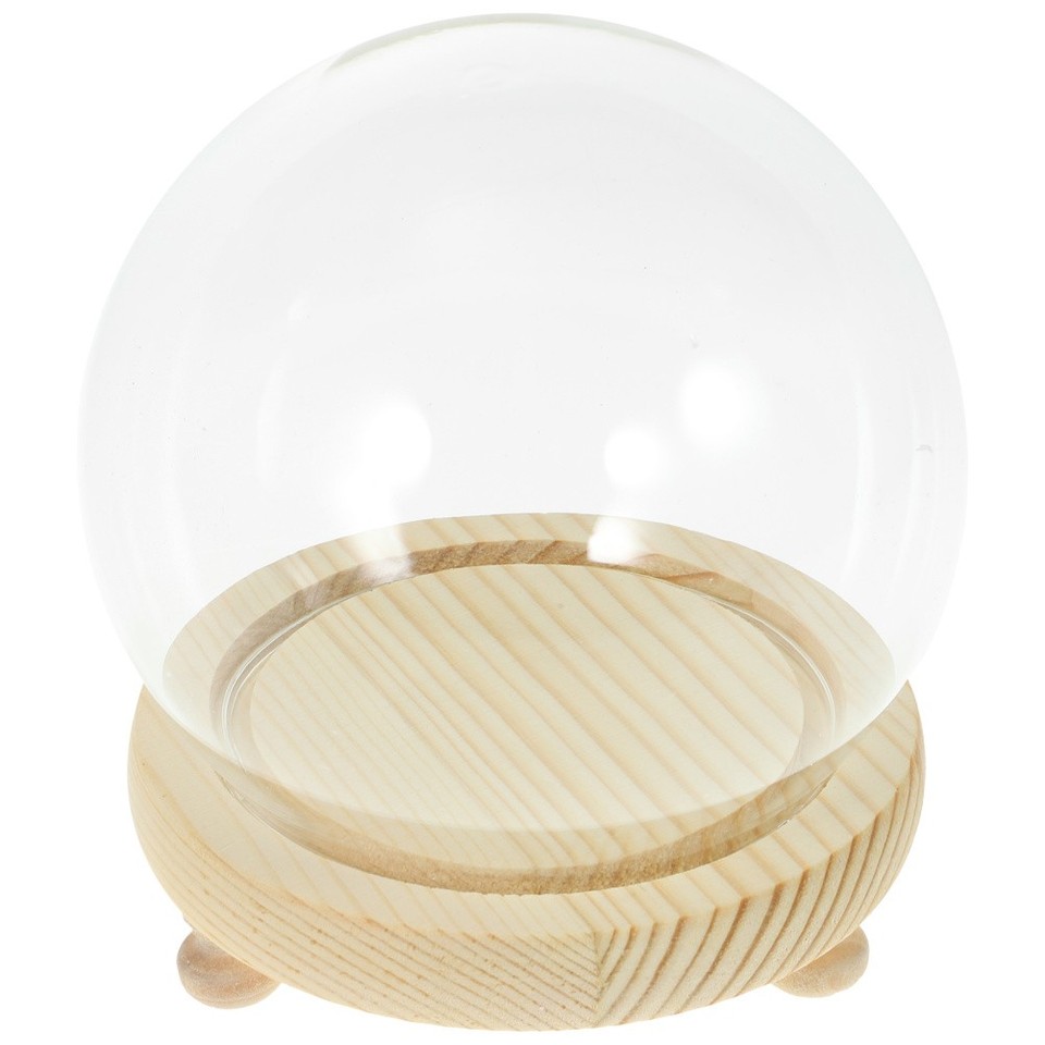Tabletop Centerpiece Dome Clear Display Stand with Glass Globe Base ...