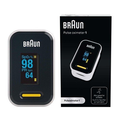 Braun Pulse Oximeter 1 Heart Rate Blood Oxygen Saturation Finger PR ...