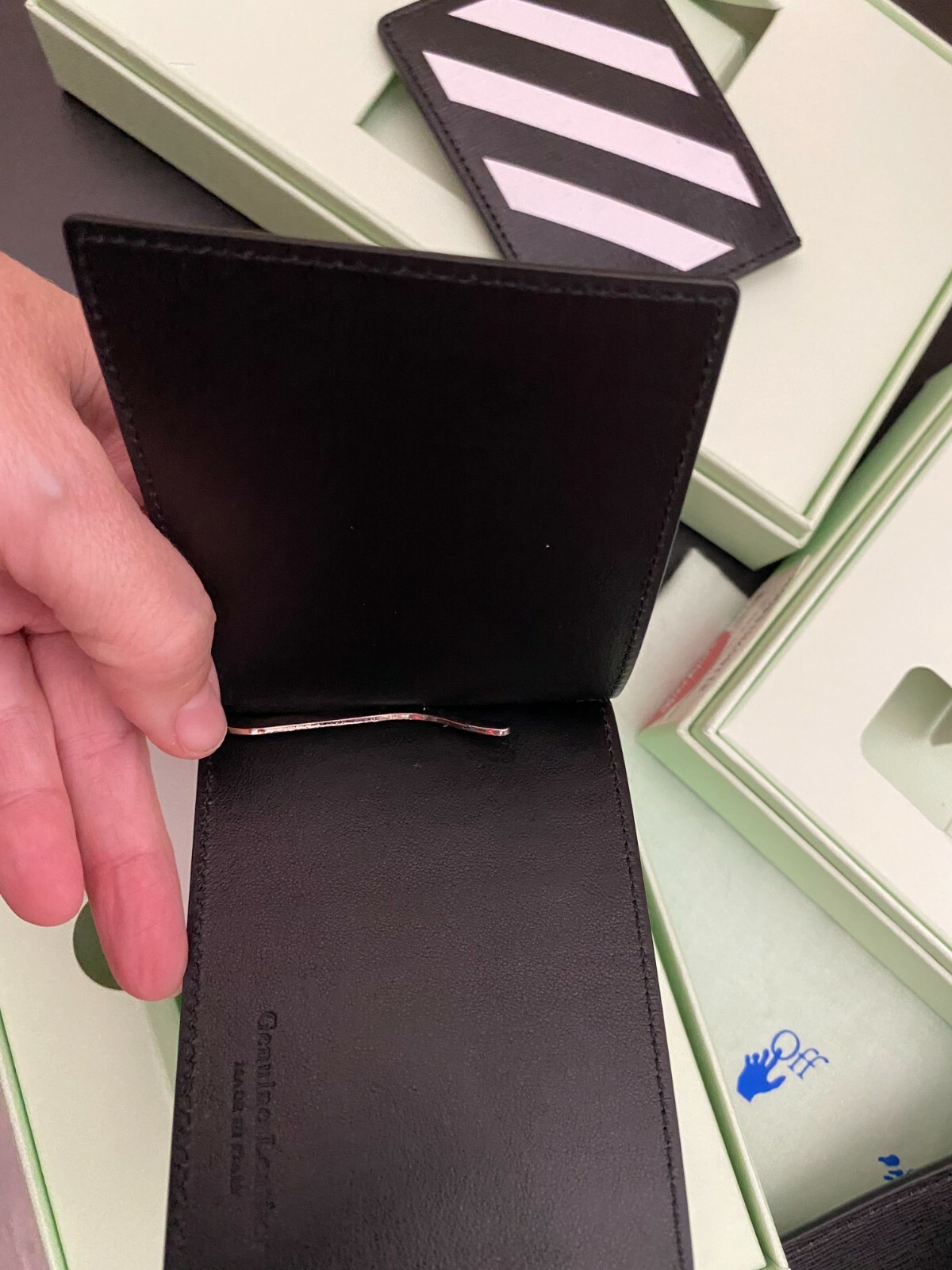 100% AUTHENTIC NEW OFF- WHITE Wallet Card Holder Neck Pouch Virgil ...