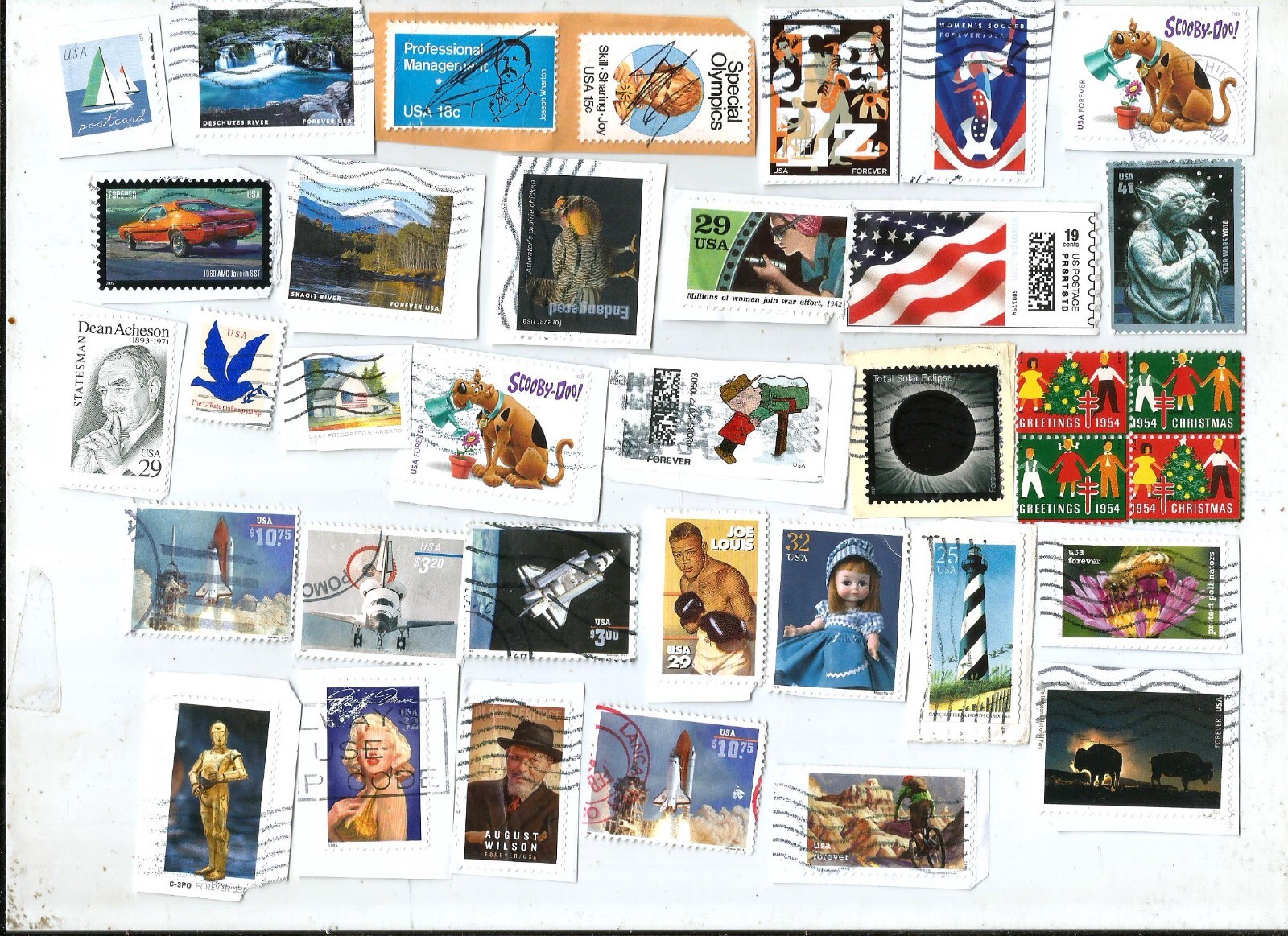 NEW ASSORTED MIX US STAMPS COMMEMORATIVES, HIGHER VALUES , ,CELEBRITIES ...