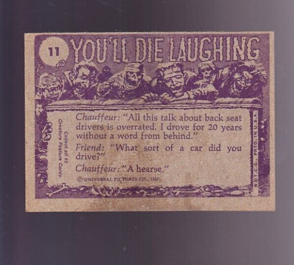 1973 TOPPS YOU'LL DIE LAUGHING CARD SERIES 1 # 11 | eBay