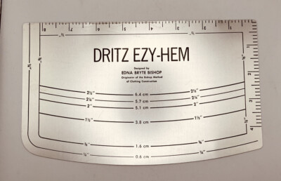 Vintage Scovill DRITZ Easy EZY-HEM Metal GAUGE Measuring Tool Metal Ruler | eBay
