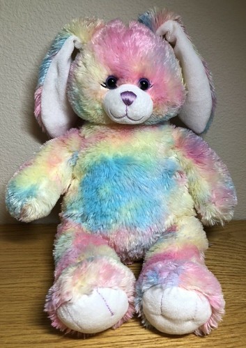 Build-A-Bear Plush Bunny - Rainbow Pastel Tie Dye - Rabbit 17" - Spring ...