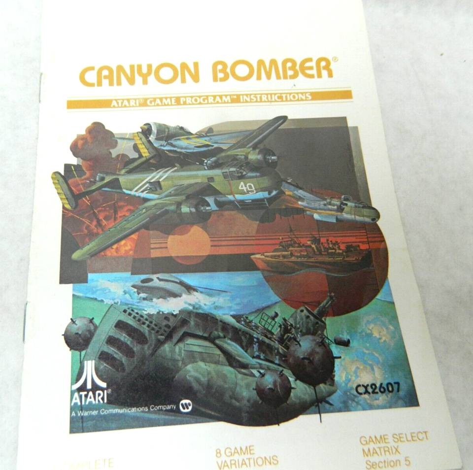 1978 Atari Canyon Bomber game Instructions CX2607. Sh1 | eBay