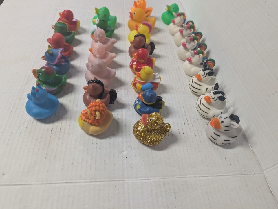 Oriental Trading Rubber Ducks Lot 30 Novelty Bath Toys Mixed Characters ...
