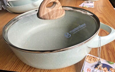 Masterclass Premium Collection 9.5" Low Casserole Lid Cookware Sage ...