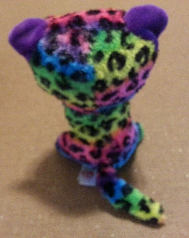 Ty Beanie Boos Dotty the Leopard 6" MWMT Beanie Boo Ty Cat rainbow pink ...