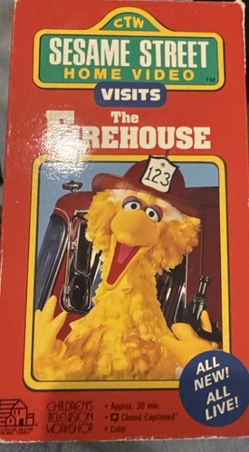 Sesame Street Home Video Visits The Firehouse VHS 1990 RARE VTG Vintage ...