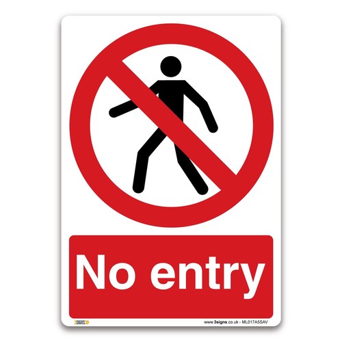 No entry Sign - Self-adhesive Vinyl Sticker - Prohibition Safety ...