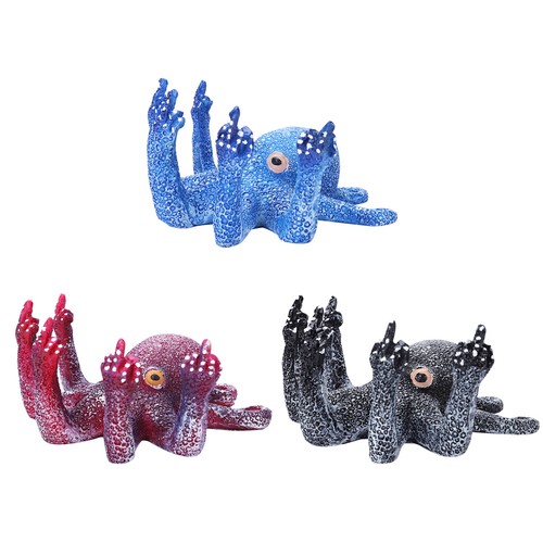 Luminous Octopus Statue with Middle Finger Holiday Gifts Resin for ...
