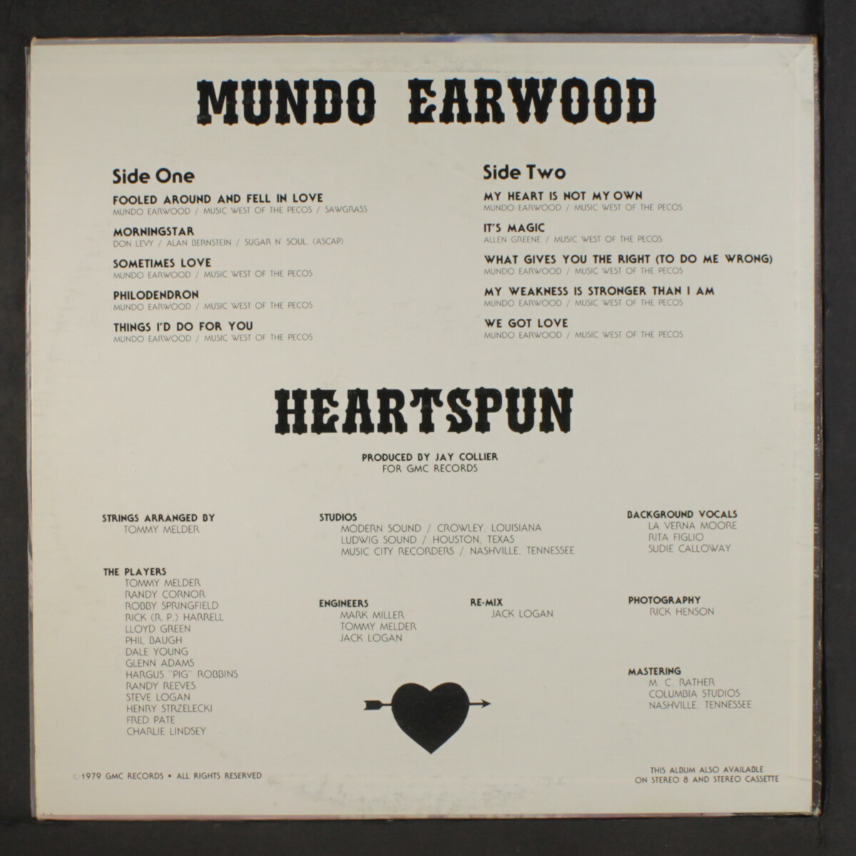 MUNDO EARWOOD: heartspun GMC RECORDS 12" LP 33 RPM | eBay