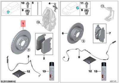 Genuine BMW M3 X5 X6 G05 G06 G07 G20 BRAKE DISC VENTILATED 348X36 ...