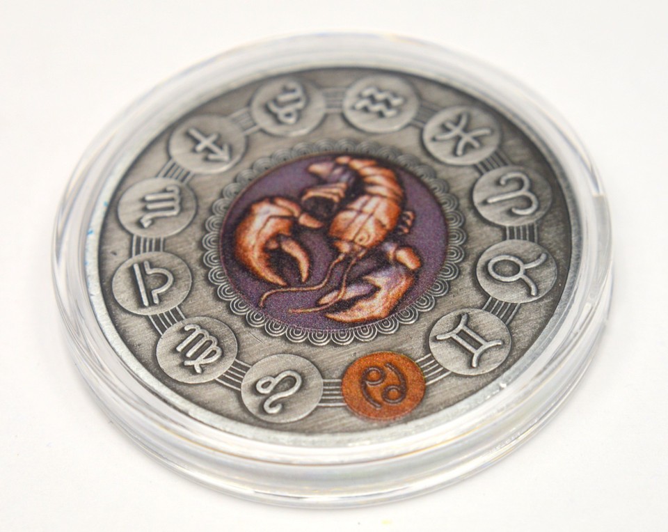 999 SILVER SCORPIO ZODIAC SIGNS ANTIQUE FINISH MEDAL COIN 20g | eBay