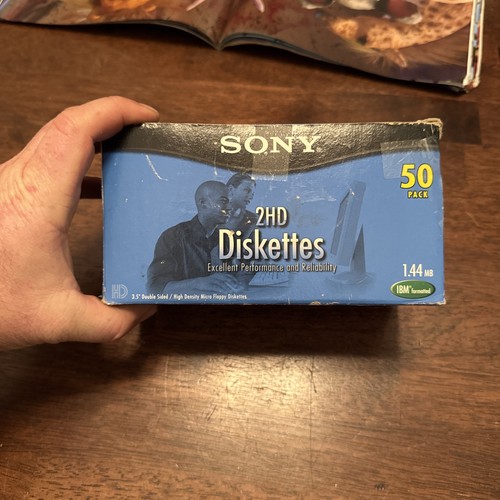 50 pack Sony 2HD Micro Floppy Diskettes 1.44 Mb IBM Formatted 3.5" NEW ...