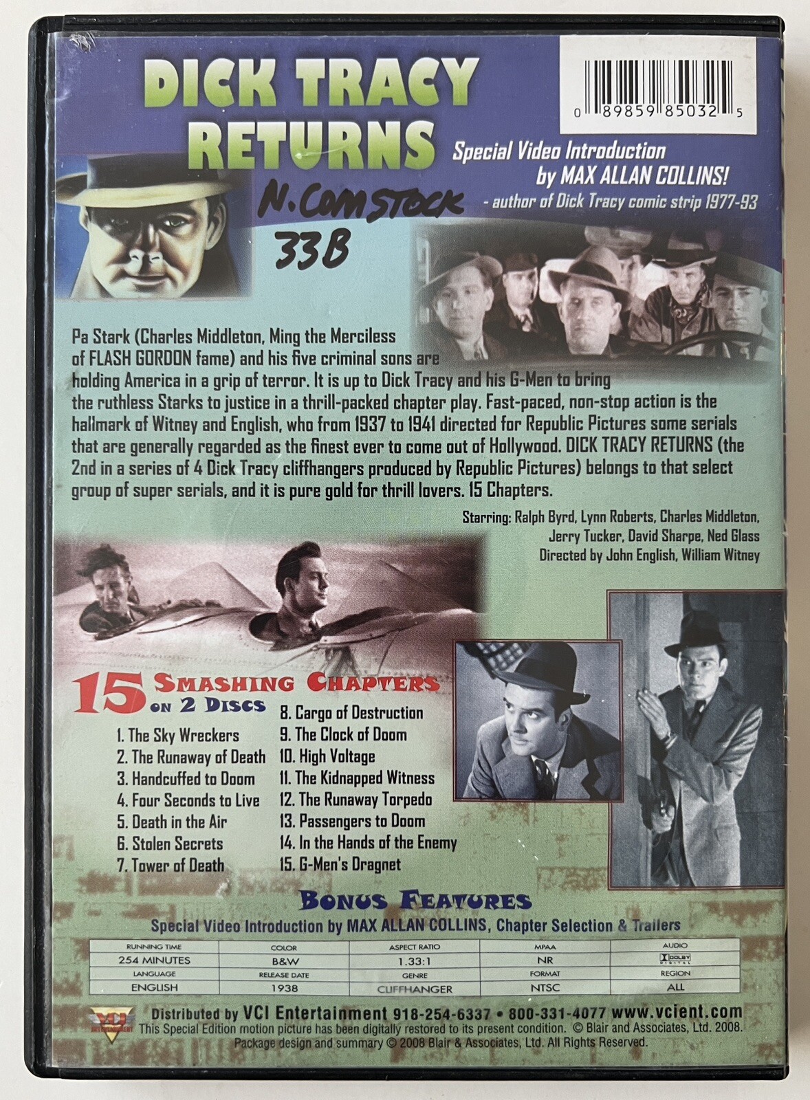 Dick Tracy Returns (DVD, 1938, 15 Chapter Serial) Ralph Byrd, Charles ...