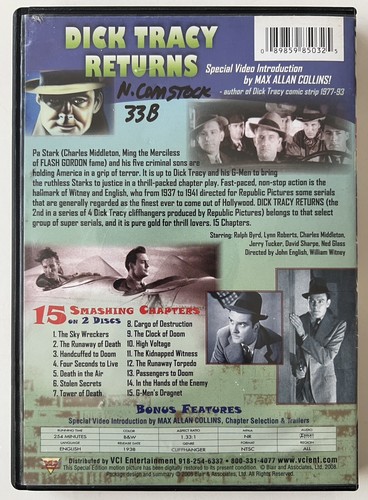 Dick Tracy Returns (DVD, 1938, 15 Chapter Serial) Ralph Byrd, Charles ...