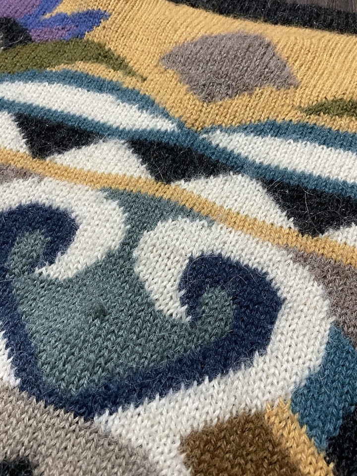 Vintage Peruvian Connection Alpaca Cardigan Sweater 80s Art-to-Wear Sz ...