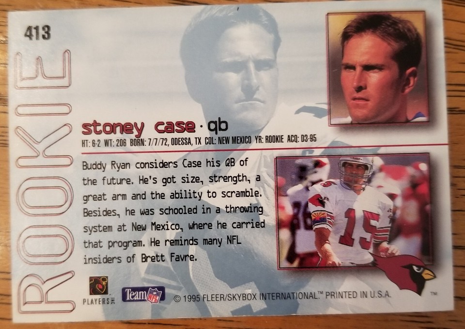 1995 Fleer Ultra Extra #413 Stoney Case Arizona Cardinals ROOKIE MT | eBay
