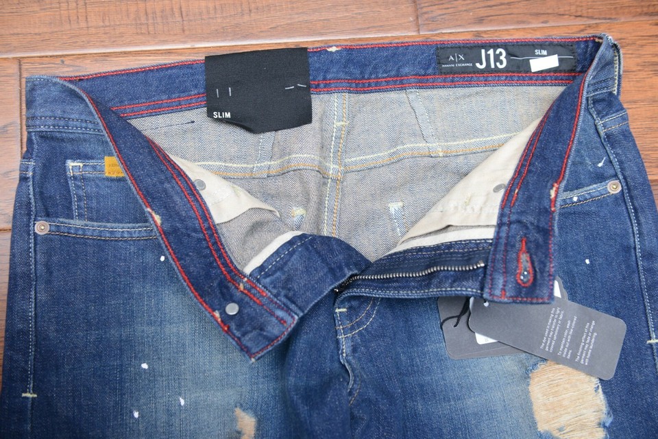 Armani Exchange $140 A|X J13 Men's Slim Fit Scraped Stretch Jeans 31L ...