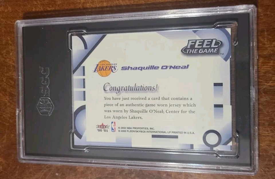 SHAQUILLE O'NEAL 3 COLOR JERSEY PATCH SGC 9 2000-01 Fleer Feel The GAME ...