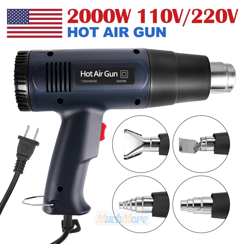 2000W Heat Gun Hot Air Heater Gun Digital LCD Display Dual Temperature ...
