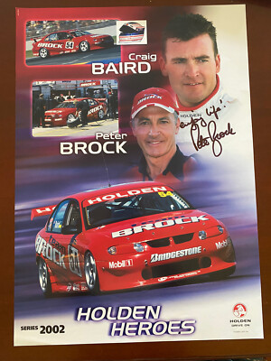 Peter Brock Hand Signed Holden Heroes Poster Craig Baird Holden VX ...