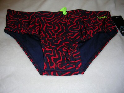 SPEEDO PRO LT - "RACE MAZE" PATTERN - NAVY BLUE & RED - SIZE 36 - NWT ...