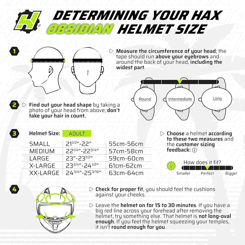 HAX Obsidian Full Face Dual Visor Adult Motorcycle Helmet Size M | eBay