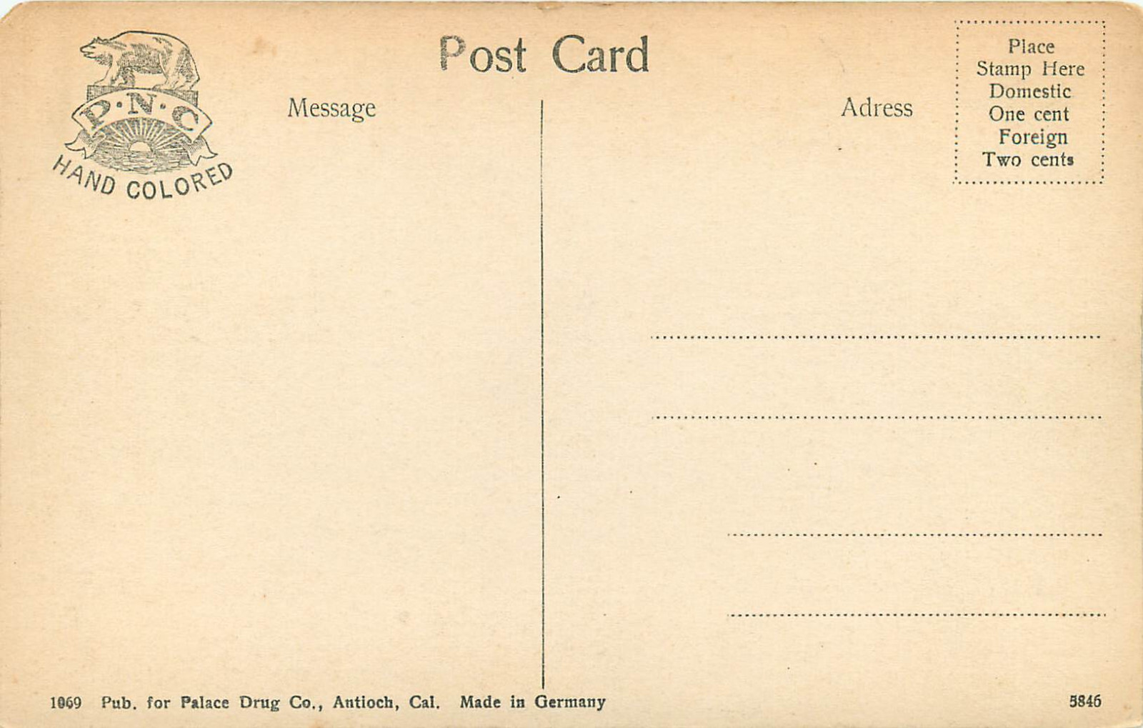 Hand Colored Postcard Birdseye View of Antioch CA Contra Costa County ...