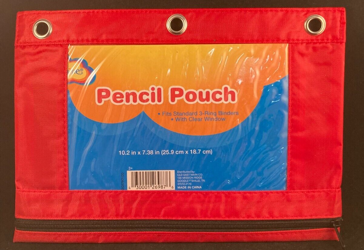 Imagine - Red - Pencil Pouch - Fits Standard 3 Ring Binder - Clear ...