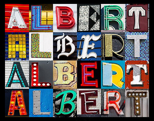 ALBERT Name Poster featuring photos of actual sign letters | eBay