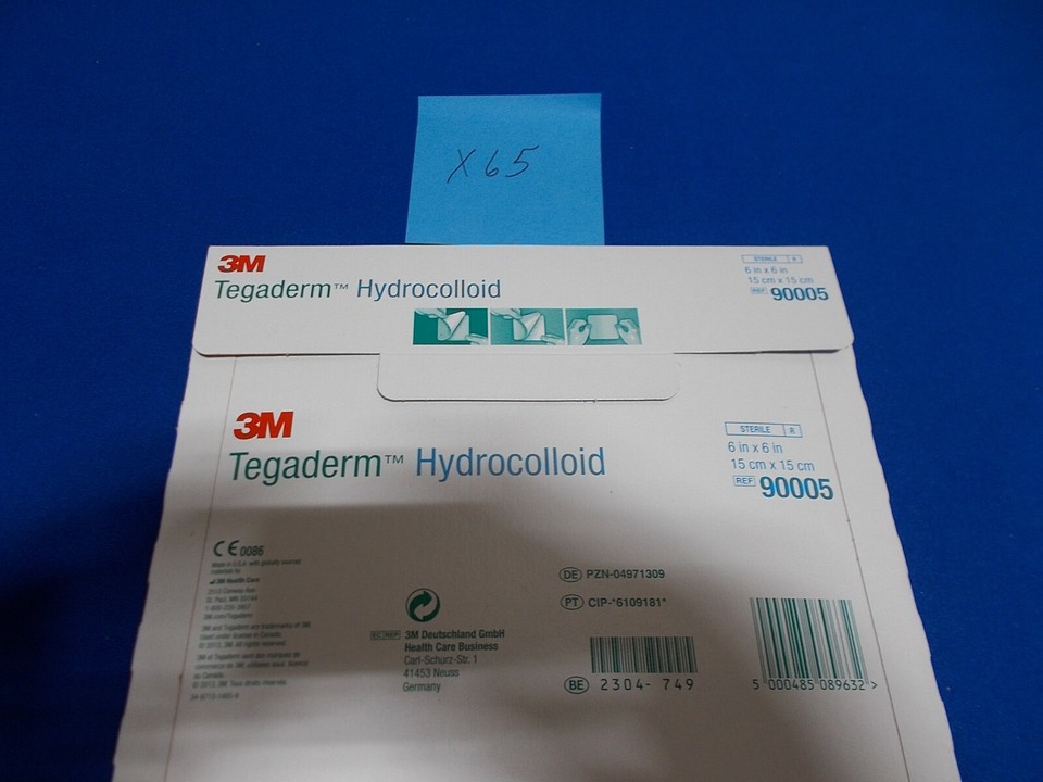 3M Tegaderm #90005 Hydrocolloid Dressing Sterile 6in x 6in (15cm x 15cm ...