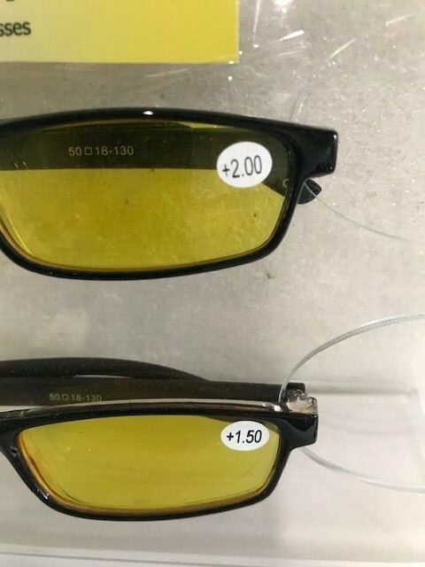 Readers 2 Pack Reading Glasses Unisex Black & Brown Frames 2.0 Yellow ...