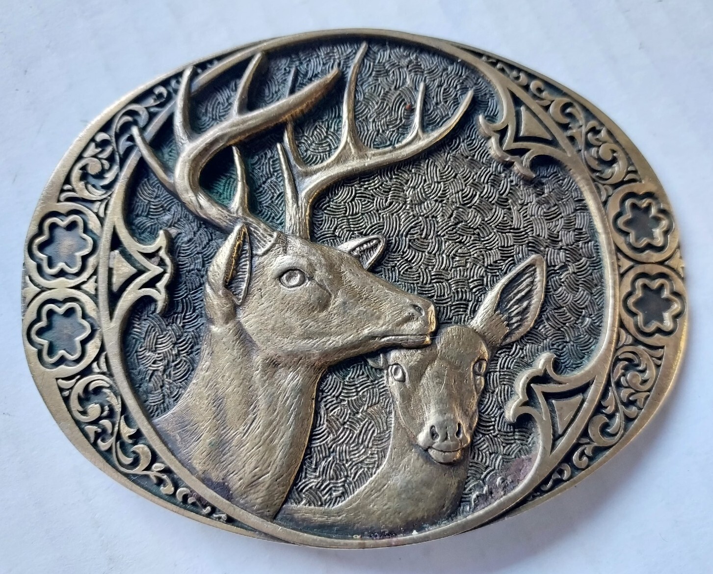 Award Design Medals Inc. Solid Brass Belt Buckle Deer… - Gem