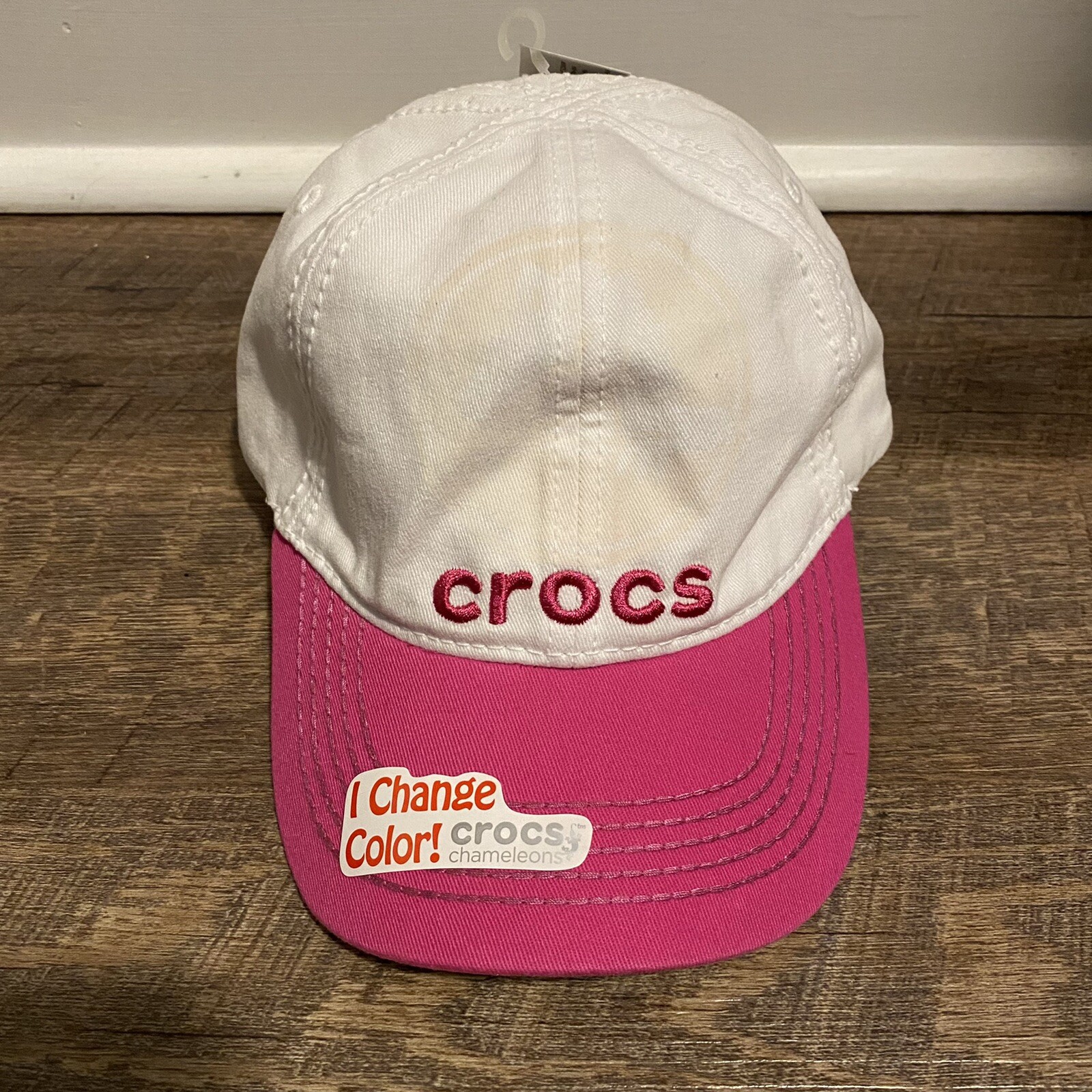 New Crocs Chameleon Spellout Color Changing Hat Cap White Pink Youth 2 ...