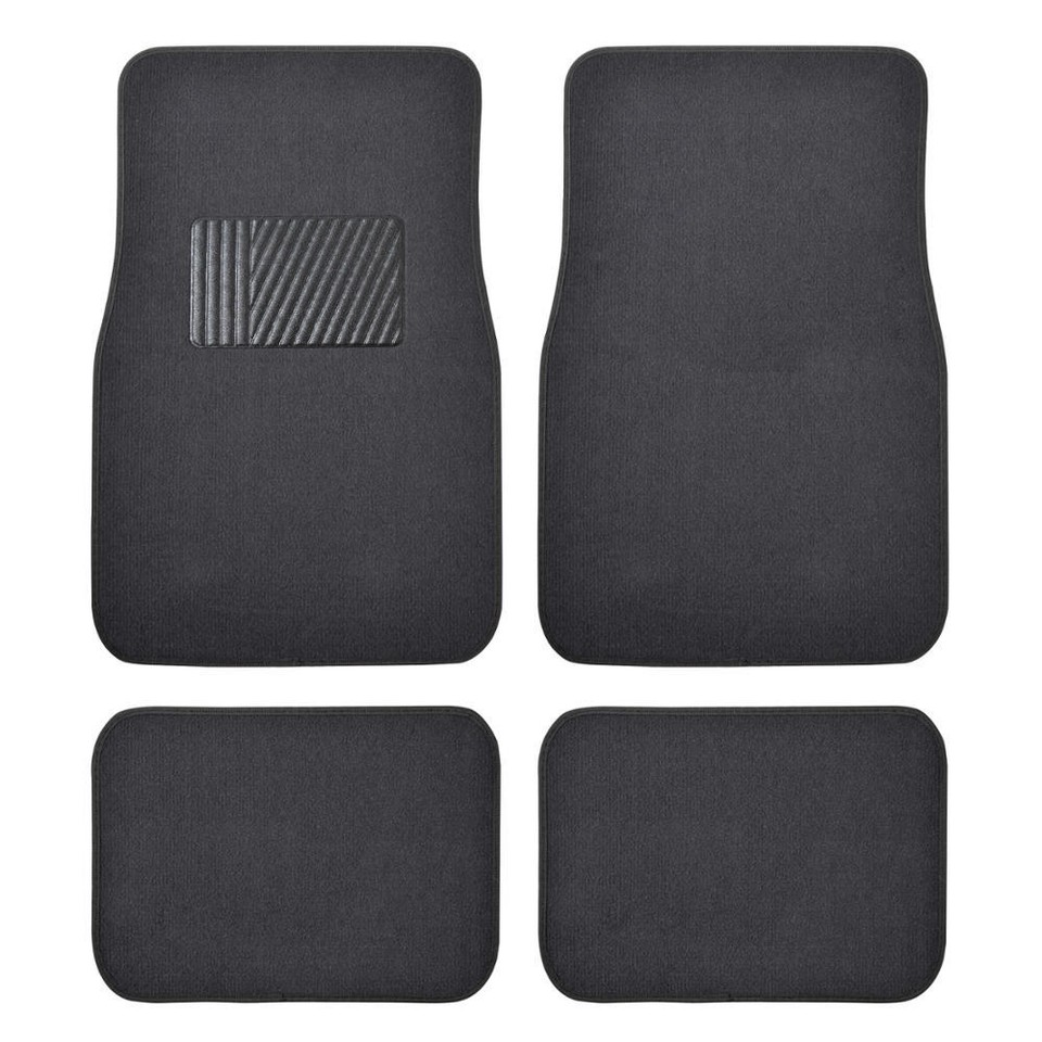 Car Floor Mats for Sedan & SUV 4 Piece Carpet Liner Vinyl Heel Pad ...