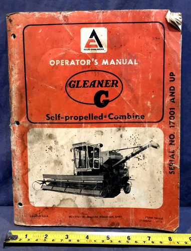 Allis-Chalmers Gleaner G Self-Propelled Combine Operator's Manual | eBay