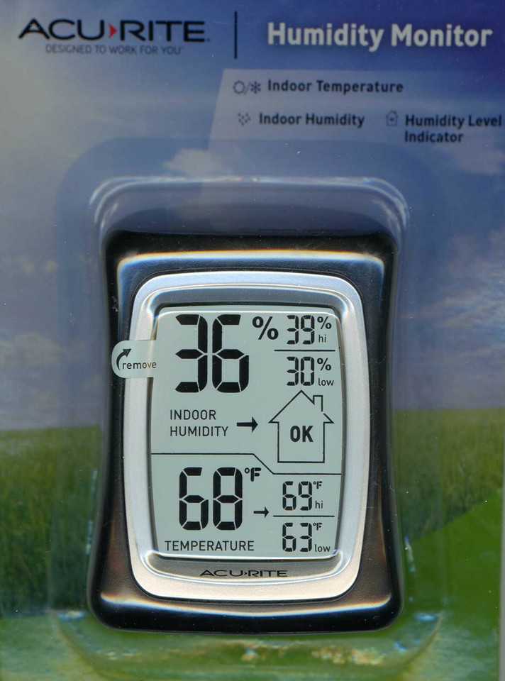 AcuRite INDOOR DIGITAL HUMIDITY & TEMPERATURE MONITOR High & Low ...