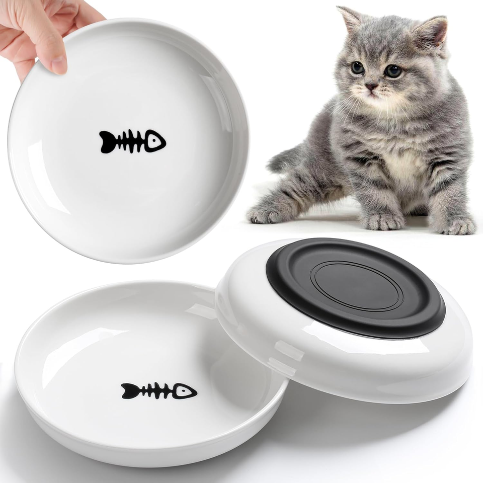 No Spill Cat Bowls,Cat Food Bowl,Anti Whisker Fatigue Healthy Ceramic ...