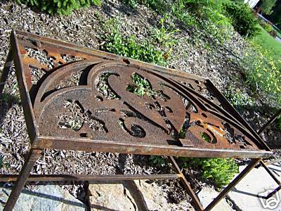CUSTOM made iron patio table 1878 GOTHIC roof cresting | eBay