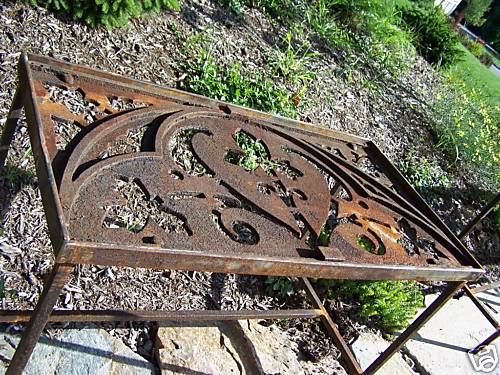 CUSTOM made iron patio table 1878 GOTHIC roof cresting | eBay